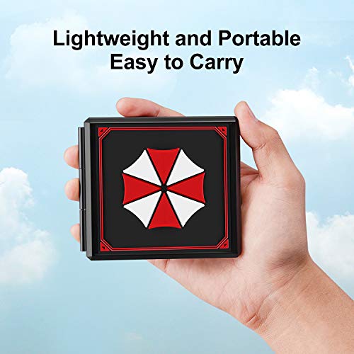 JINGDU Card Case Compatible with Nintendo Switch Games, Thin Portable Cartridge Holder with 12 Switch Game Card Slots & 12 Memory Card Slots, Storage Case Suitable for Switch OLED/Lite Games,Umbrella
