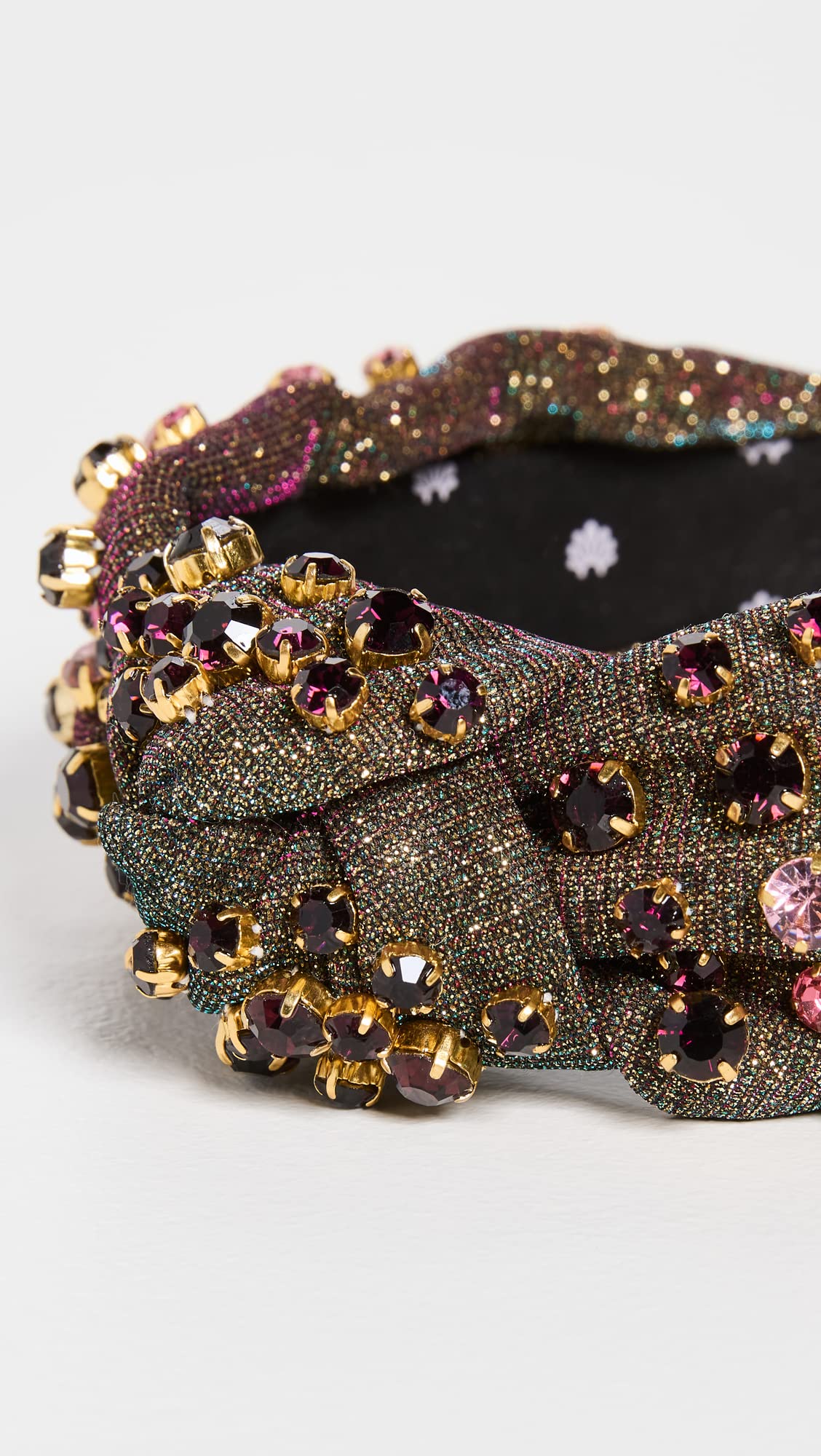 Lele Sadoughi Women's Ombre Crystal Knotted Headband, Disco Fever, Metallic, Brown, One Size