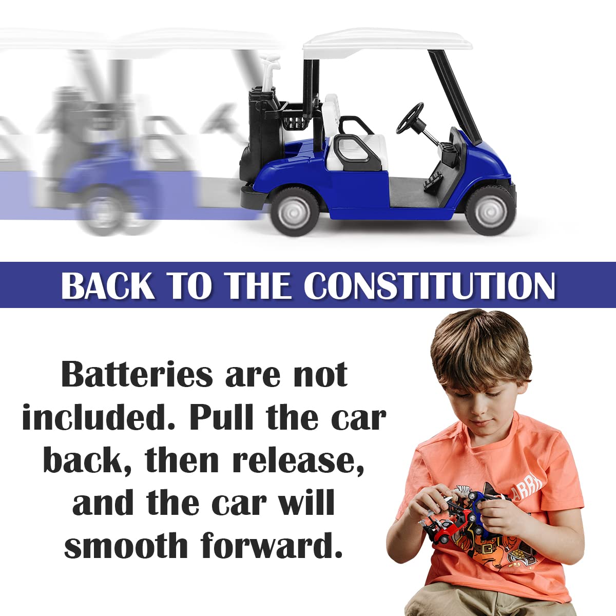 LNQ LUNIQI Golf Cart Model Diecast, Pull Back Action Golf Cart, Mini 1:20 Scale Golfcart Vehicle for Kids Party Favor Home Office Decor(Blue)