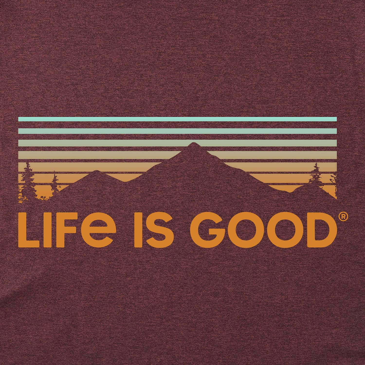 Life is Good Men's Long Sleeve Active Tee (Mountain Vista - Mahogany Brown, X-Large)