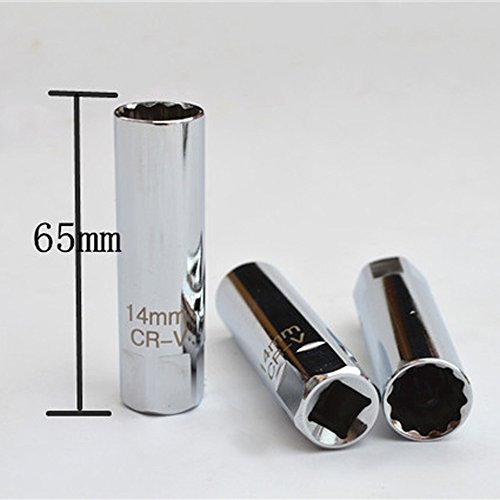 OSOF 14mm & 16mm Spark Plug Socket Thin Wall 12-Point Removal Tool 3/8 inch Square Drive Set