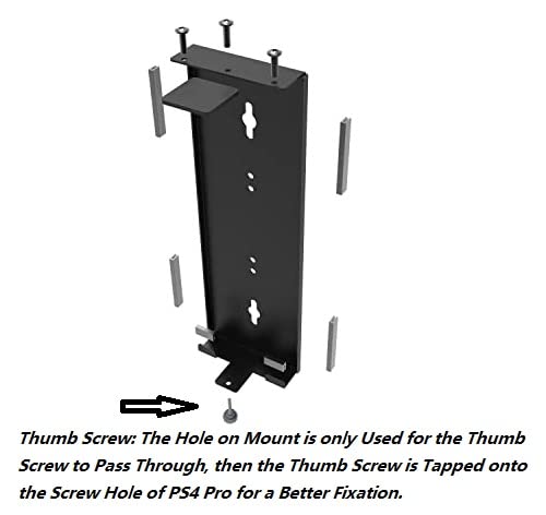 HQYing Wall Mount for Playstation 4 Pro, PS4 Pro, Mount Behind TV, on Wall and Under Desk, No Scratches, Metal Black