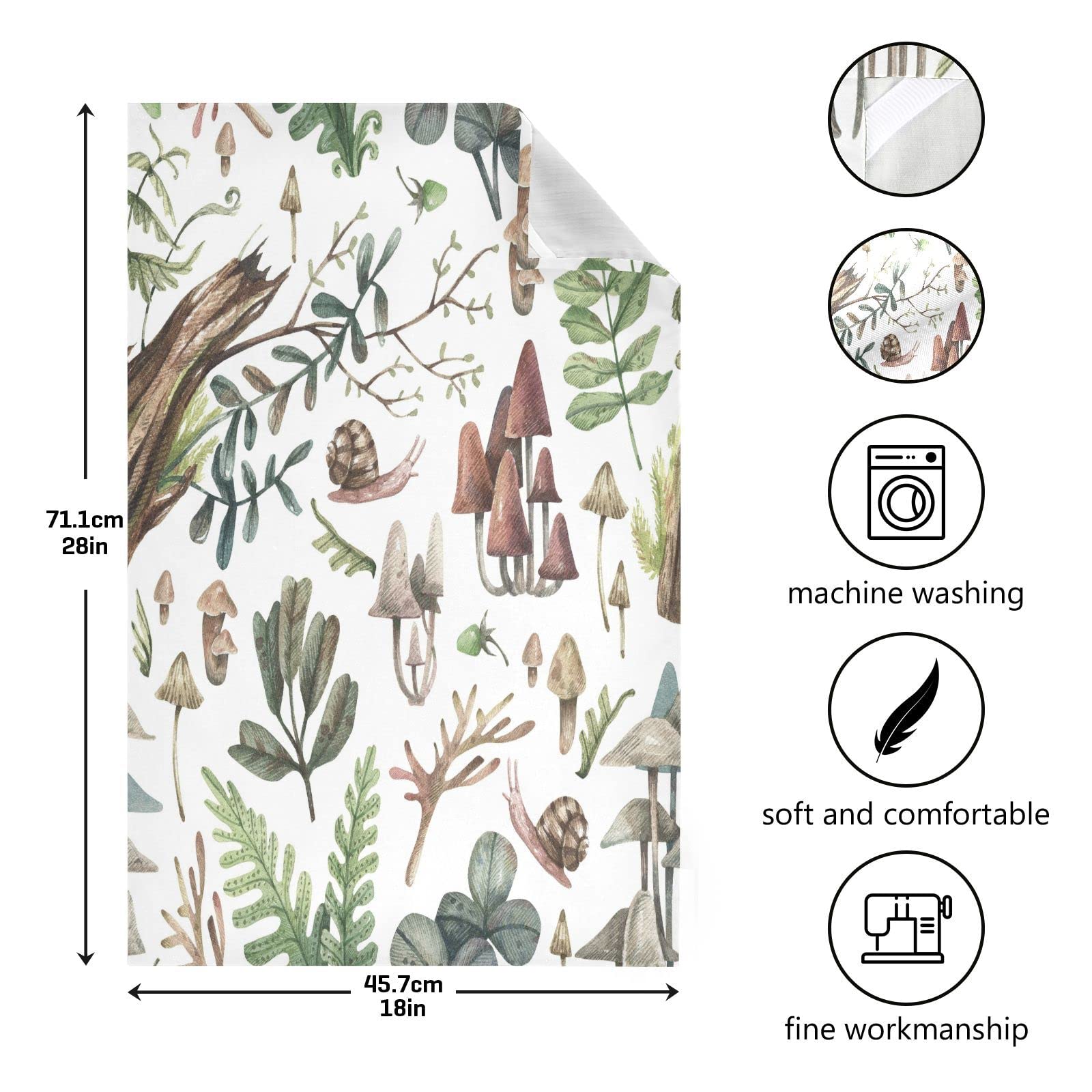 Kigai Kitchen Towels Set of 4, Retro Plants Highly Absorbent Dish Towels Reusable Cleaning Cloths Washable Tea Towels Hand Towel 28 x 18 Inch