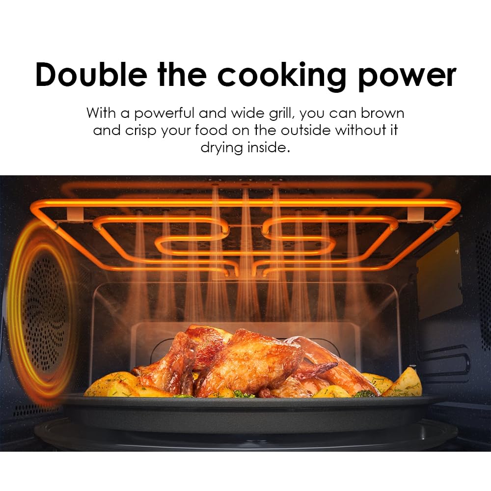Samsung 1.2 cu. ft Convection Air Fry, Black Glass, MC12DB8700CKAA Countertop Microwave