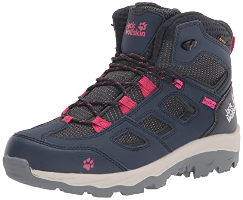 Jack Wolfskin Vojo Texapore Mid K Hiking Boot, Dark Blue/Pink, 4.5 US Unisex Big Kid
