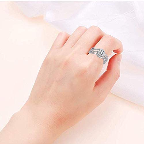 Jewelili Sterling Silver Natural White Round Diamonds Ring, Size 7
