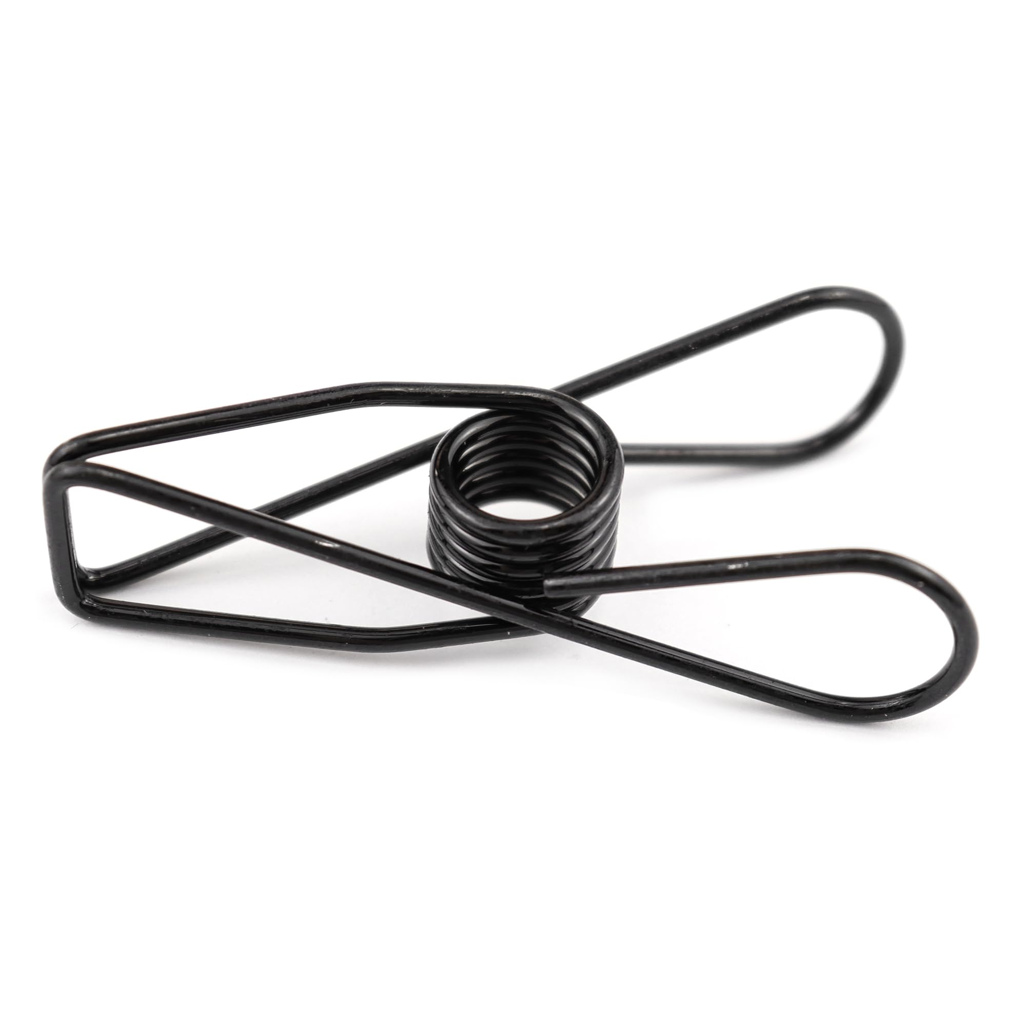 RILOMBAO 7 PCS Stainless Steel Large Black Clothespin High Elasticity Strength Clothes Pins Heavy Duty Multipurpose Metal Wire Chip Clips 2.83 Inch for Snack Bag Food Package Office Home Outdoor Photo