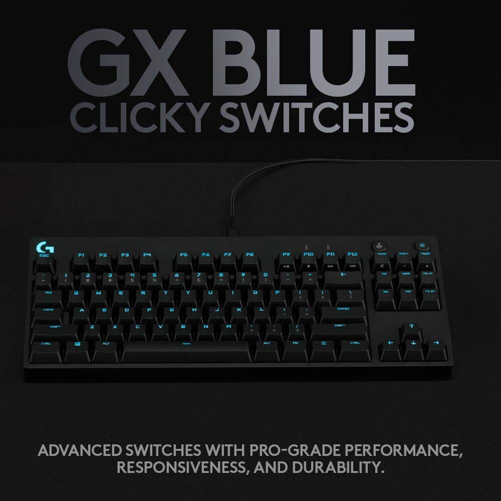 Logitech G703 Lightspeed Wireless Gaming Mouse W/Hero 25K Sensor - Black & PRO Mechanical Gaming Keyboard, Ultra Portable Tenkeyless Design, Detachable Micro USB Cable