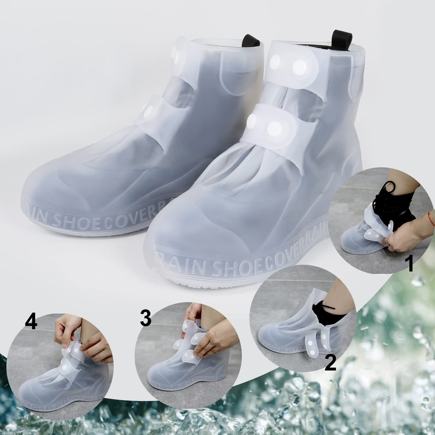 MagicDesign Upgraded Waterproof Silicone Non-Slip Shoe Covers For Rainy Days – Lightweight and Reusable Waterproof Overshoes – Easy to Carry and Practical – Ideal for Multiple Scenarios