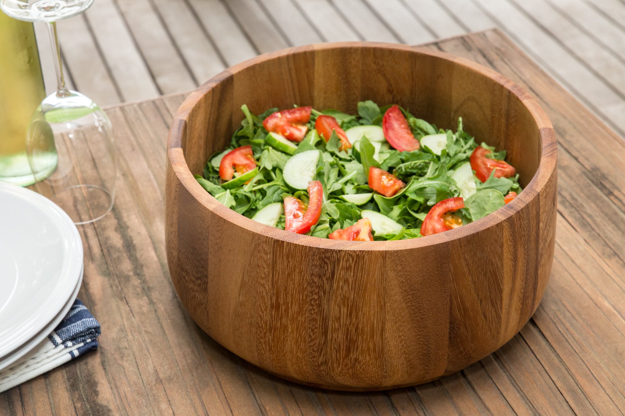 Ironwood Gourmet Tulip Salad Bowl, Acacia Wood