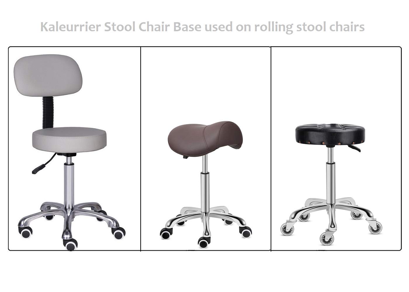 Kaleurrier Stool Chair Base,Salon Stool Office Stool Replacement Parts,Reinforced Sturdy Aluminum 5 Legs Base,Heavy Duty Holds up 300 lbs,in Universal Standard Size