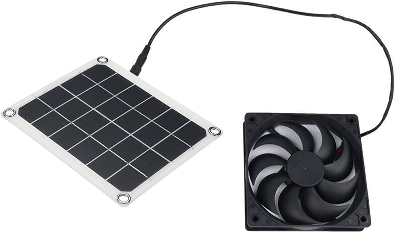 Multipurpose Solar Panel Fan Kit, 10W Solar Panel Powered Dual Fan, Waterproof Portable Outdoor Solar Exhaust Fan for Greenhouse, Dog House, Window Exhaust, RV