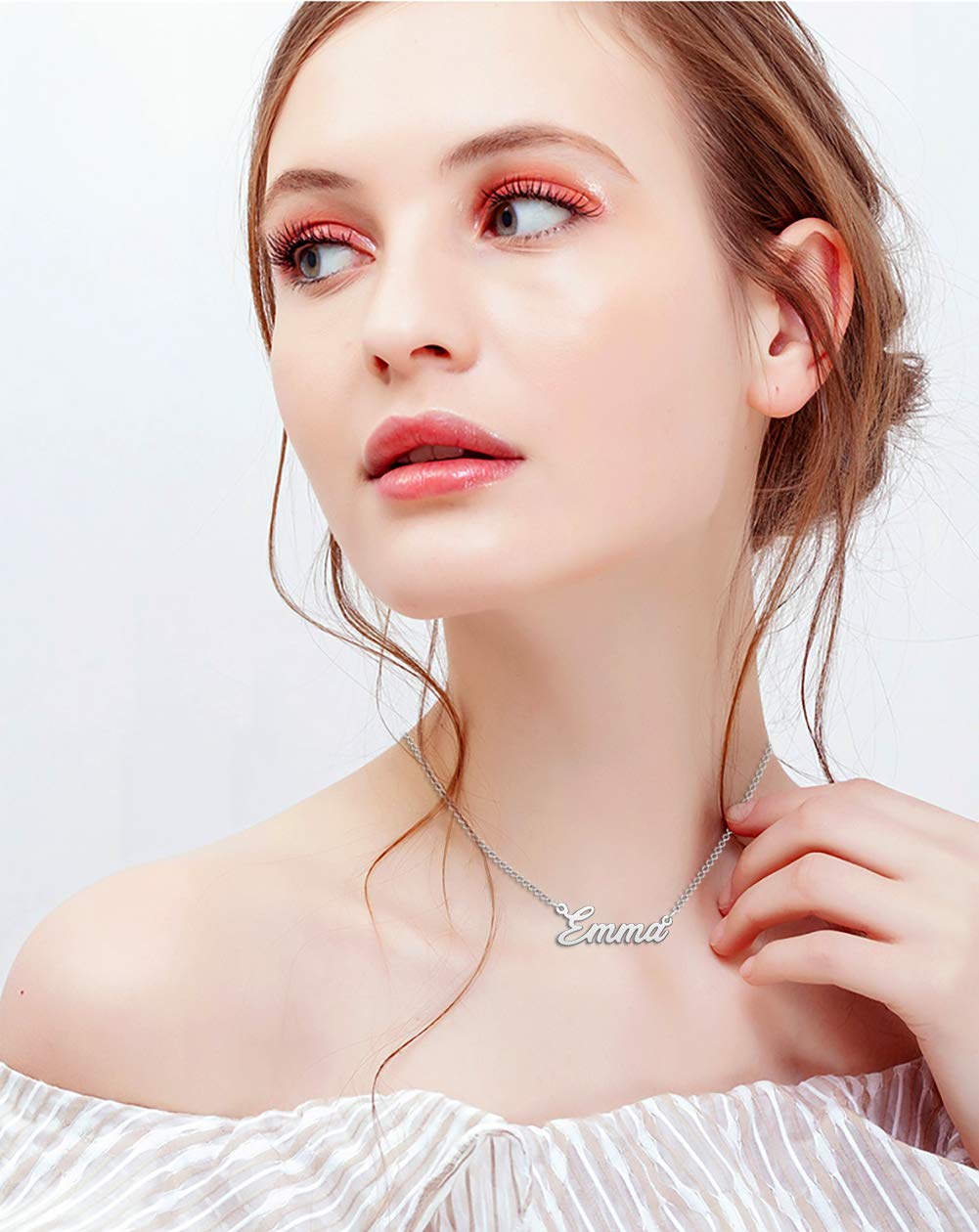Jesse Ortega Personalized 925 Sterling Silver Custom Name Necklace Nameplate Necklace Jewelry for Women Mom Bridesmaid Gift