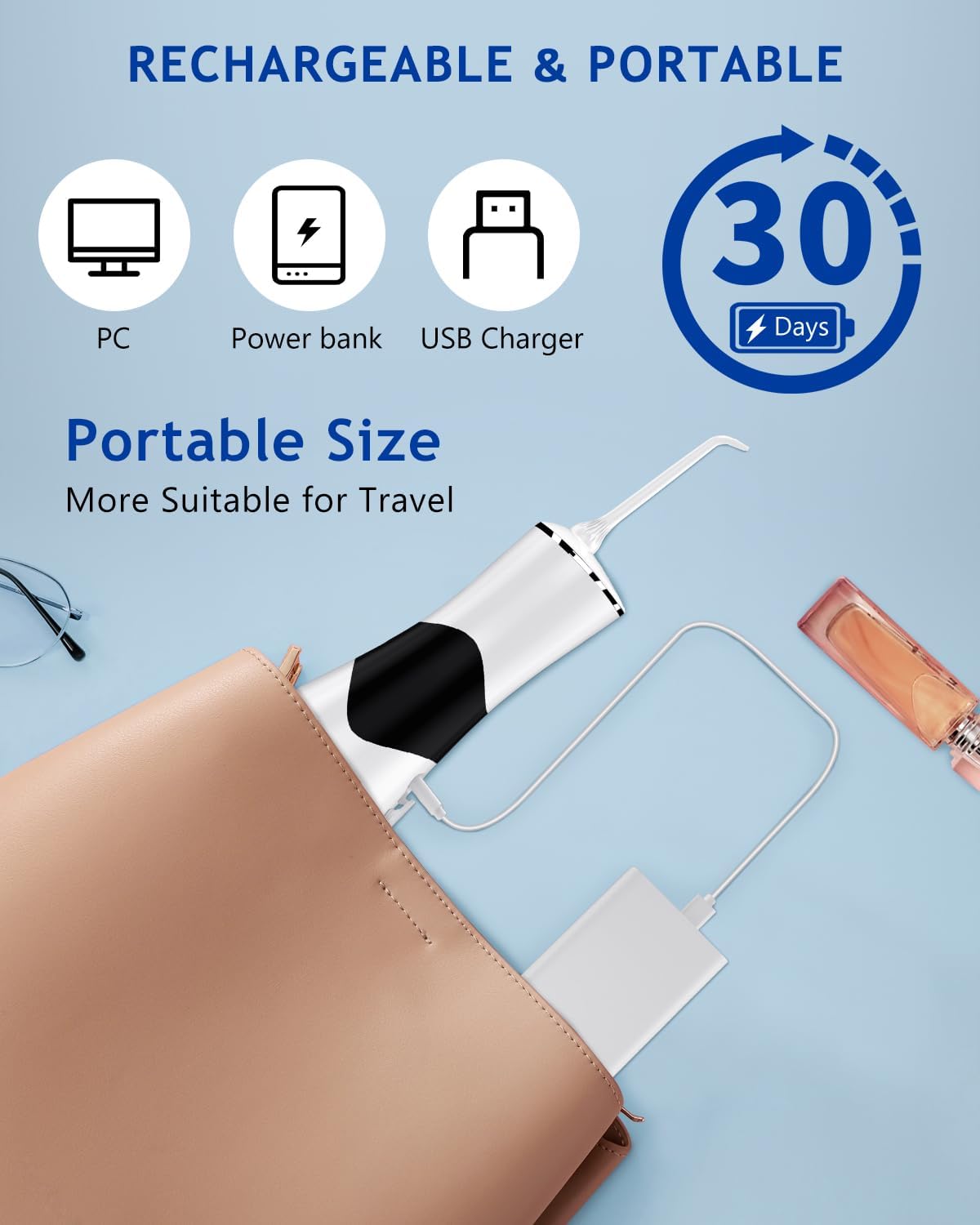 OILSAO Electric Toothbrush with Water Flosser,350ML Professional Flossing Toothbrush Electric Flosser Combo 2-in-1 Brushing & Flossing for Teeth Cleaning