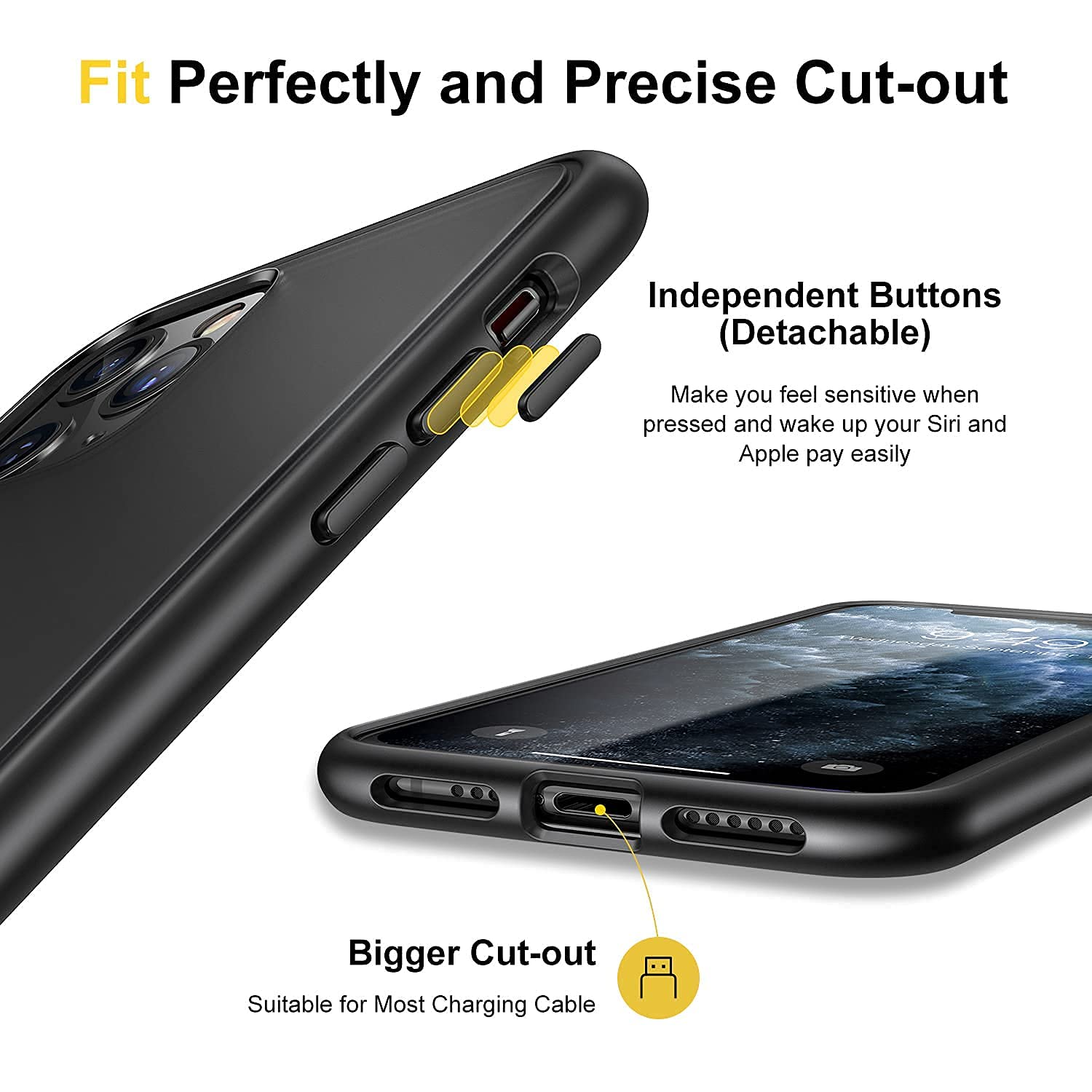 Humixx iPhone 14 Pro Case Matte Black