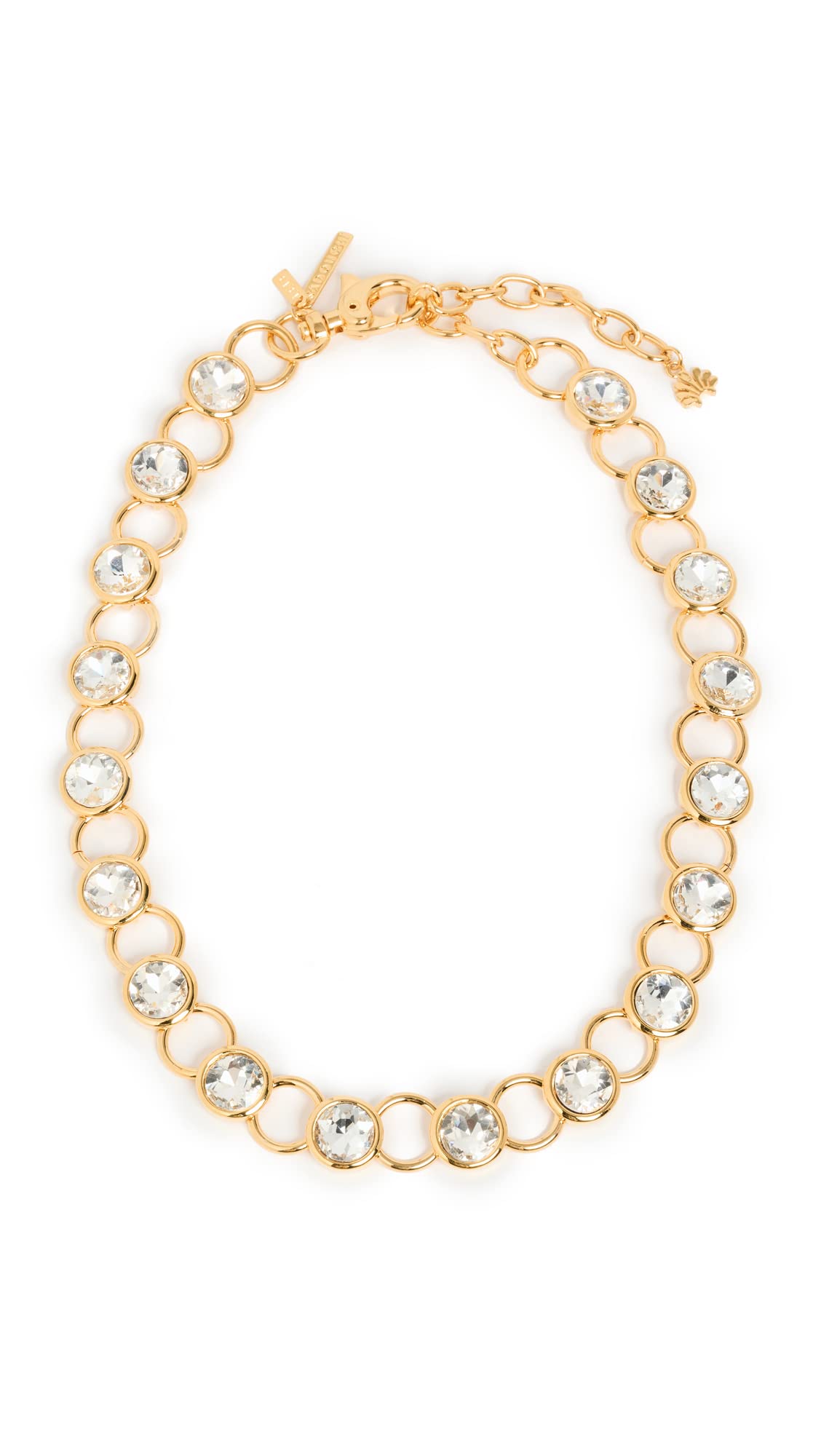 Lele Sadoughi Women's 14k Crystal Link Necklace, Crystal, Clear, Gold, One Size