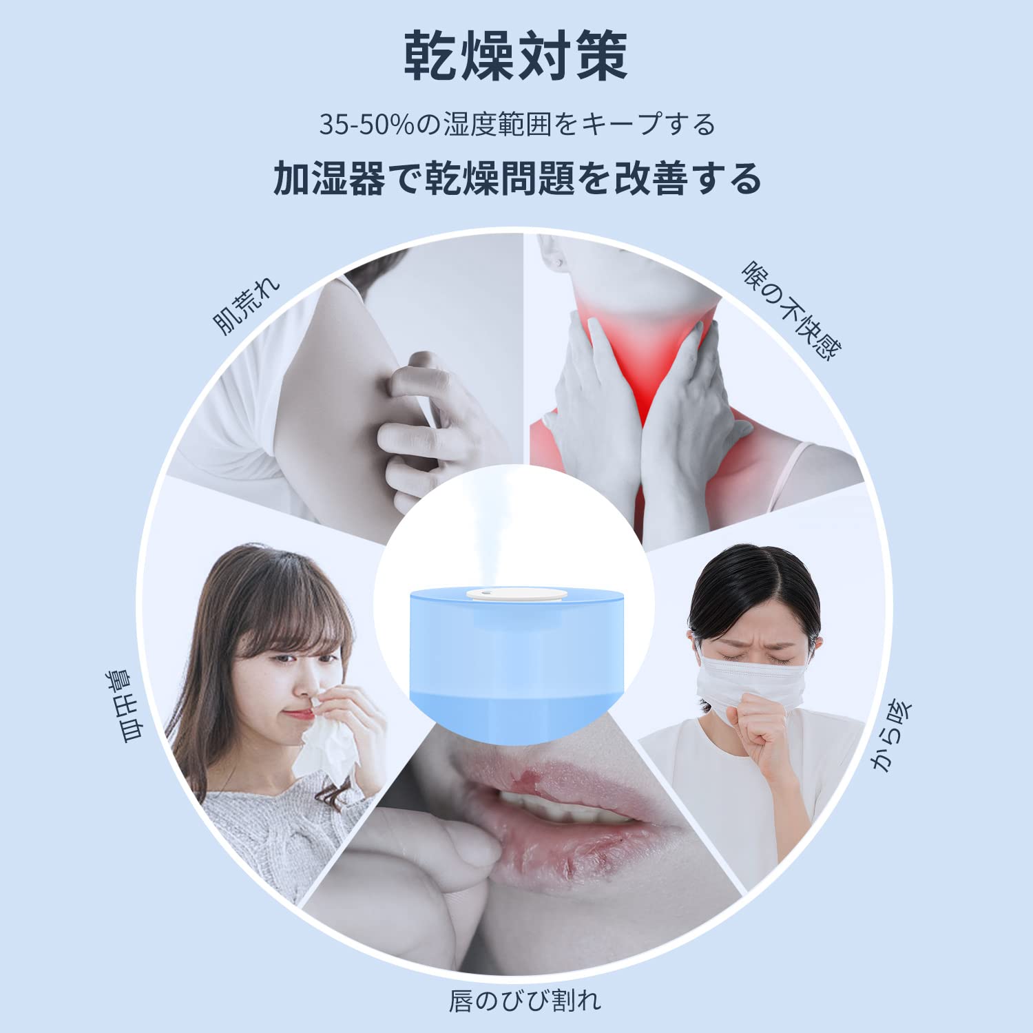 Humidifiers for Bedroom, Gocheer 3.5L Cool Mist Humidifier for Baby Room Home Ultrasonic Air Humidifier Essential Oil Diffuser Filter Free with Whisper Quiet Operation Adjustable Mist Output