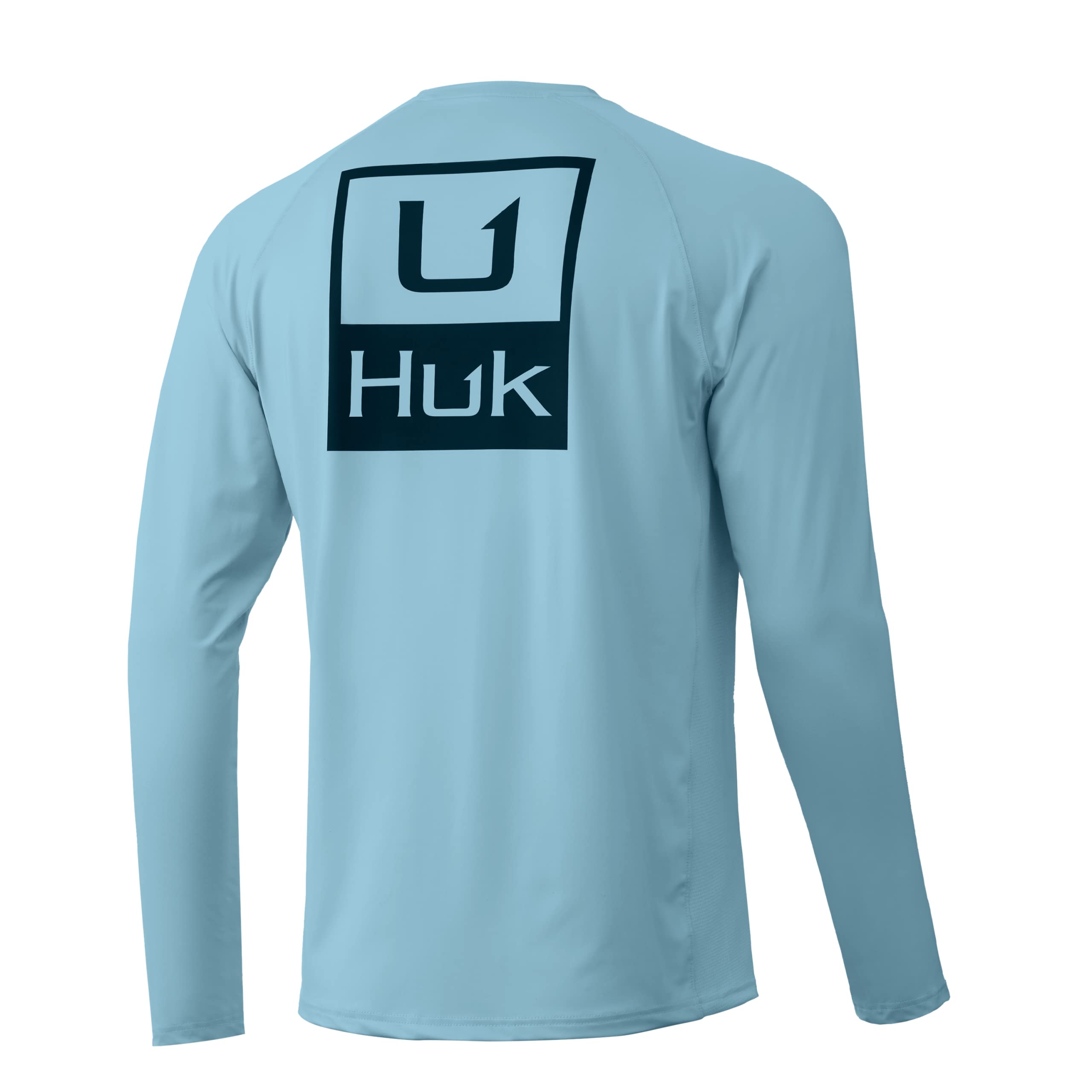 HUK Men's Pursuit Long Sleeve Sun Protecting Fishing Shirt, Huk'd Up-Ice Blue, Medium