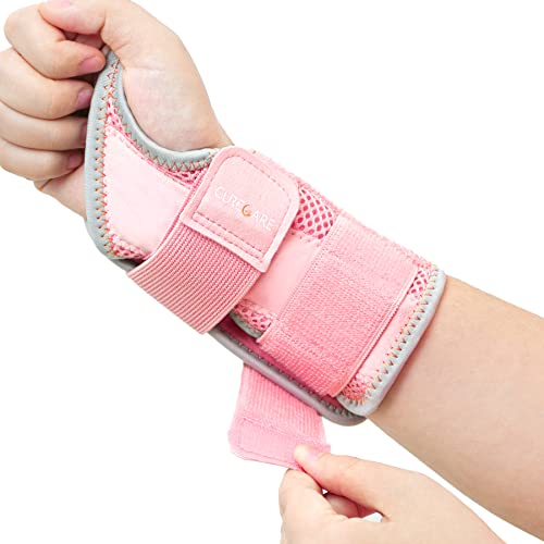 New Updated Carpal Tunnel Wrist Brace, Breathable Wrist Splint for Men & Women, Wrist Brace Night Support with 2 Adjustable Straps, Hand Brace for Tendonitis, Arthritis (Right Hand-Pink, S/M)