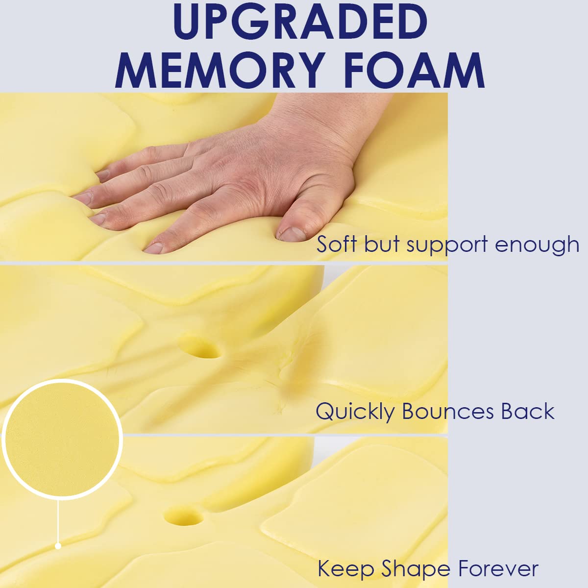 Jugbey Office Chair Cushion,Pressure Relief Seat Cushions for Tailbone, Back, Coccyx Pain Relief,Ergonomic Memory Foam Butt Pillow for Car, Computer, Desk Chairs Navy