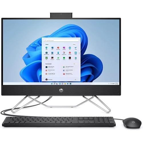 HP 24" All-in-One Desktop, Intel 10-Core i7-1255U, 23.8" FHD IPS Display, Intel Iris Xe Graphics, HDMI 2.0, Wi-Fi, RJ-45, 64GB DDR4 2TB M.2 SSD + 1TB HDD, Win10 Pro, Black