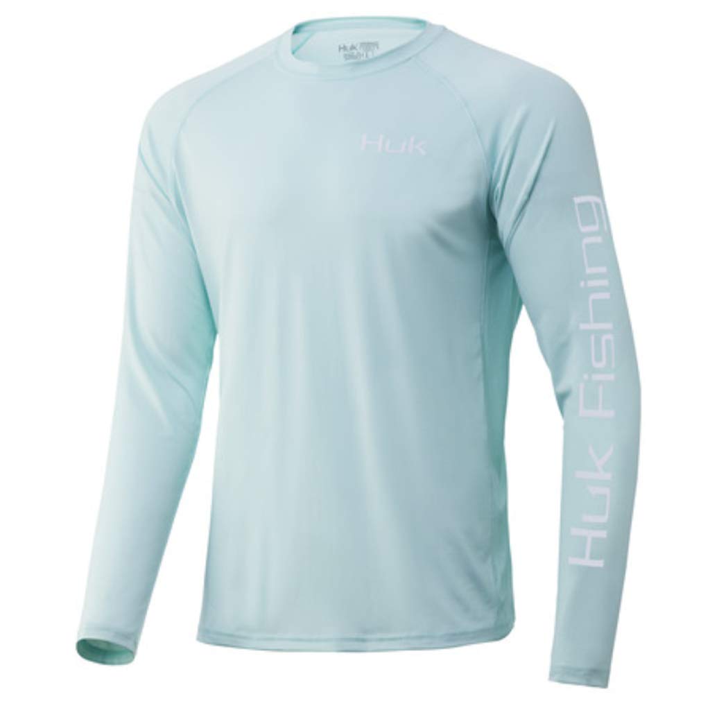HUK Men's Pursuit Long Sleeve Sun Protecting Fishing Shirt, Marlin-Seafoam, X-Large