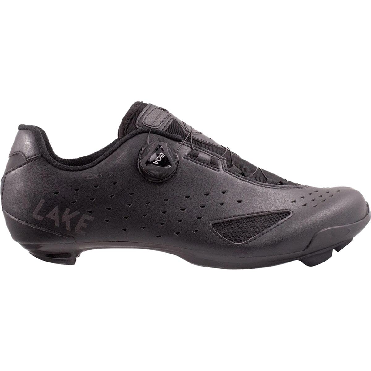 Lake Cx177 Wide Cycling Shoe - Men's Black/Black Reflective, 44.0