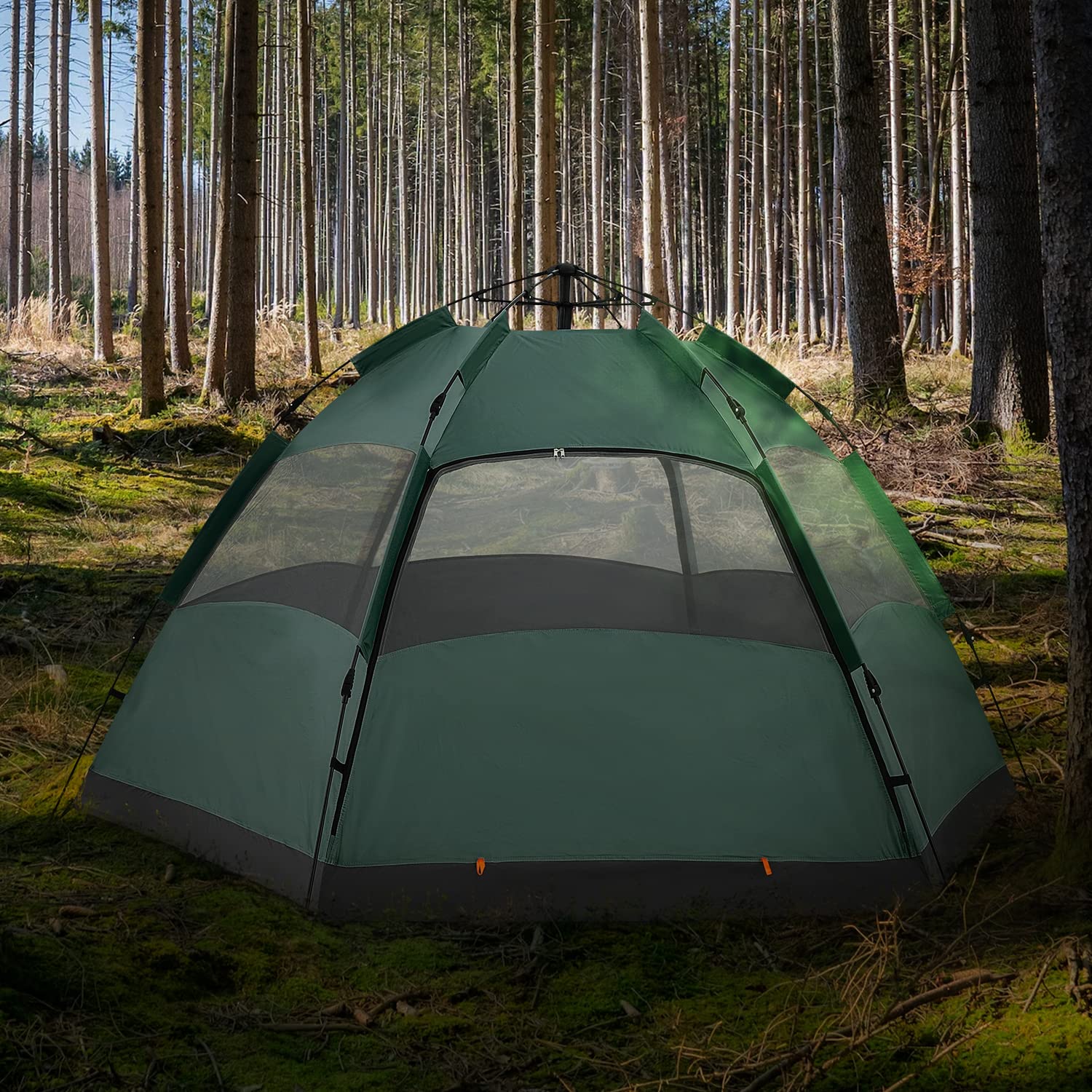 Magshion Camping Lightweight Instant Tent 2 Person Durable Pop Up Indoor Tent Portable Outdoor Backyard Green Tent for Hiking Backpacking, Easy Setup