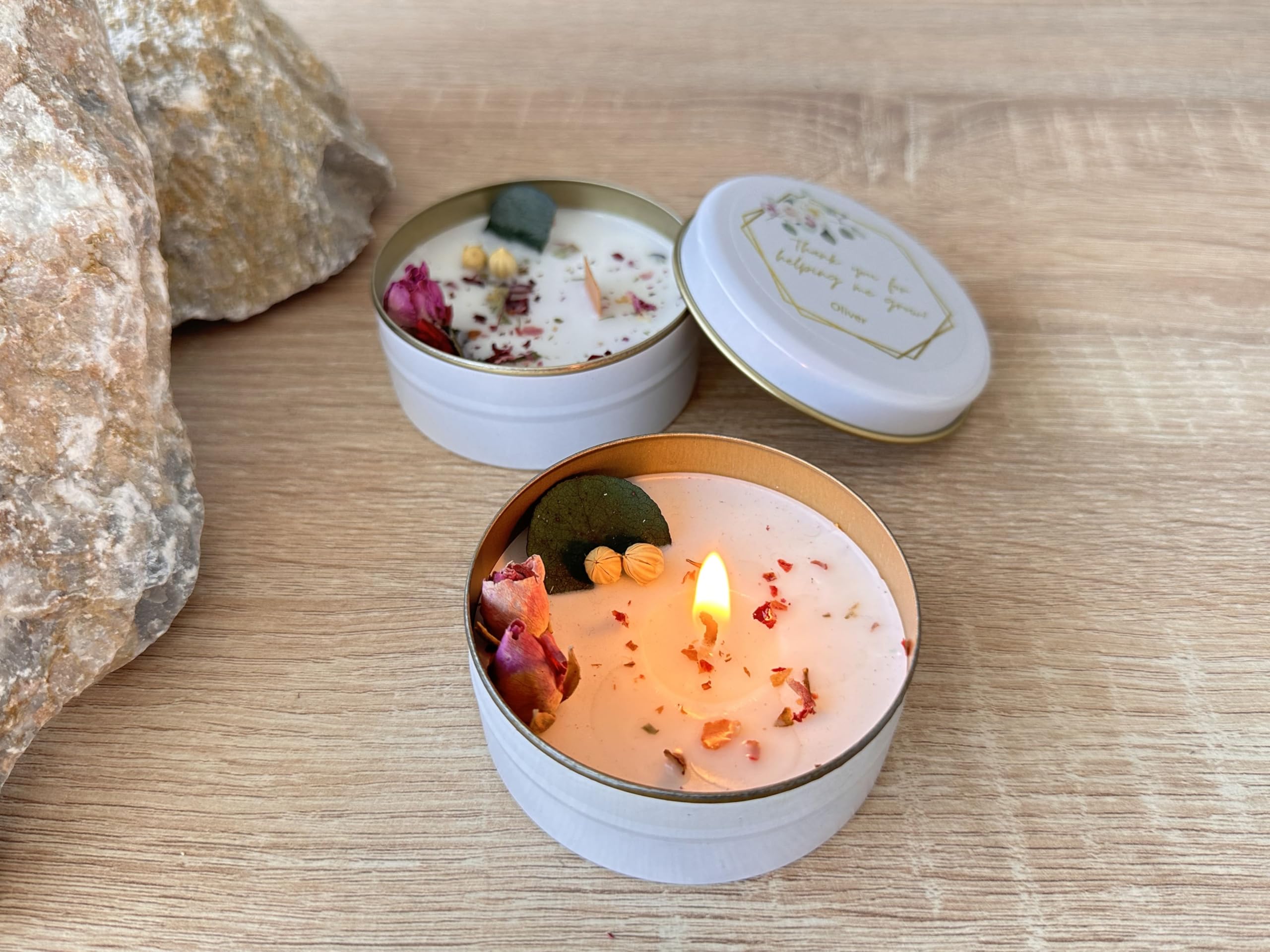 Scented Mixed Flower Candle Favors - Personalized for Weddings, Bridal Showers, Baby Showers, Birthdays (10-20-30-40-50-100 PCS in Bulk)