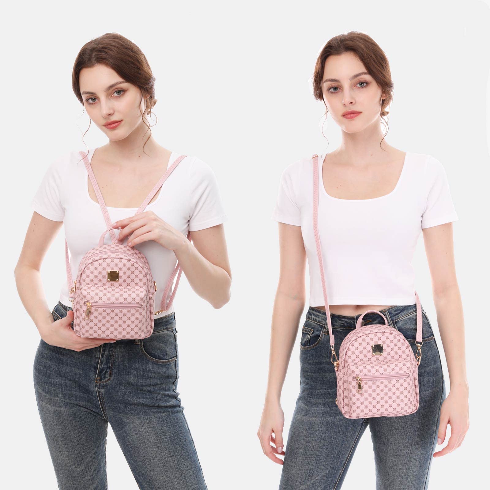 HIYOLALA Mini Backpack for Girls Convertible Small Backpack Purse for Women