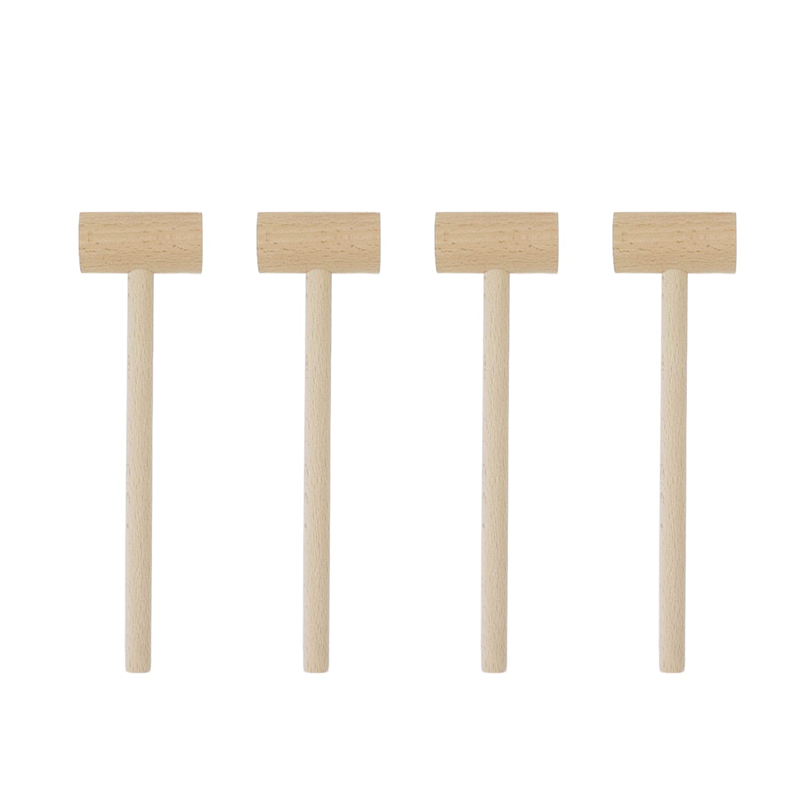 Meprotal 4pcs Wooden Crab Lobster Mallets Seafood Shellfish Mallet Wooden Hammers (2.8x5.5x18cm)