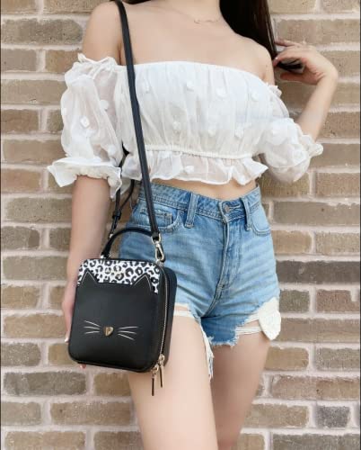 Kate Spade New York Daisy Vanity Meow Crossbody Bag - Black