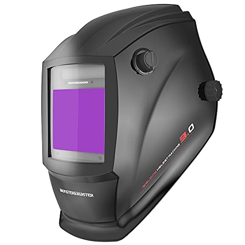 Monster & Master Auto Darkening Welding Helmet, 4 Arc Sensor Wide Shade, Large Viewing Screen Welding Mask, Welding Helmets for Men, MM-001