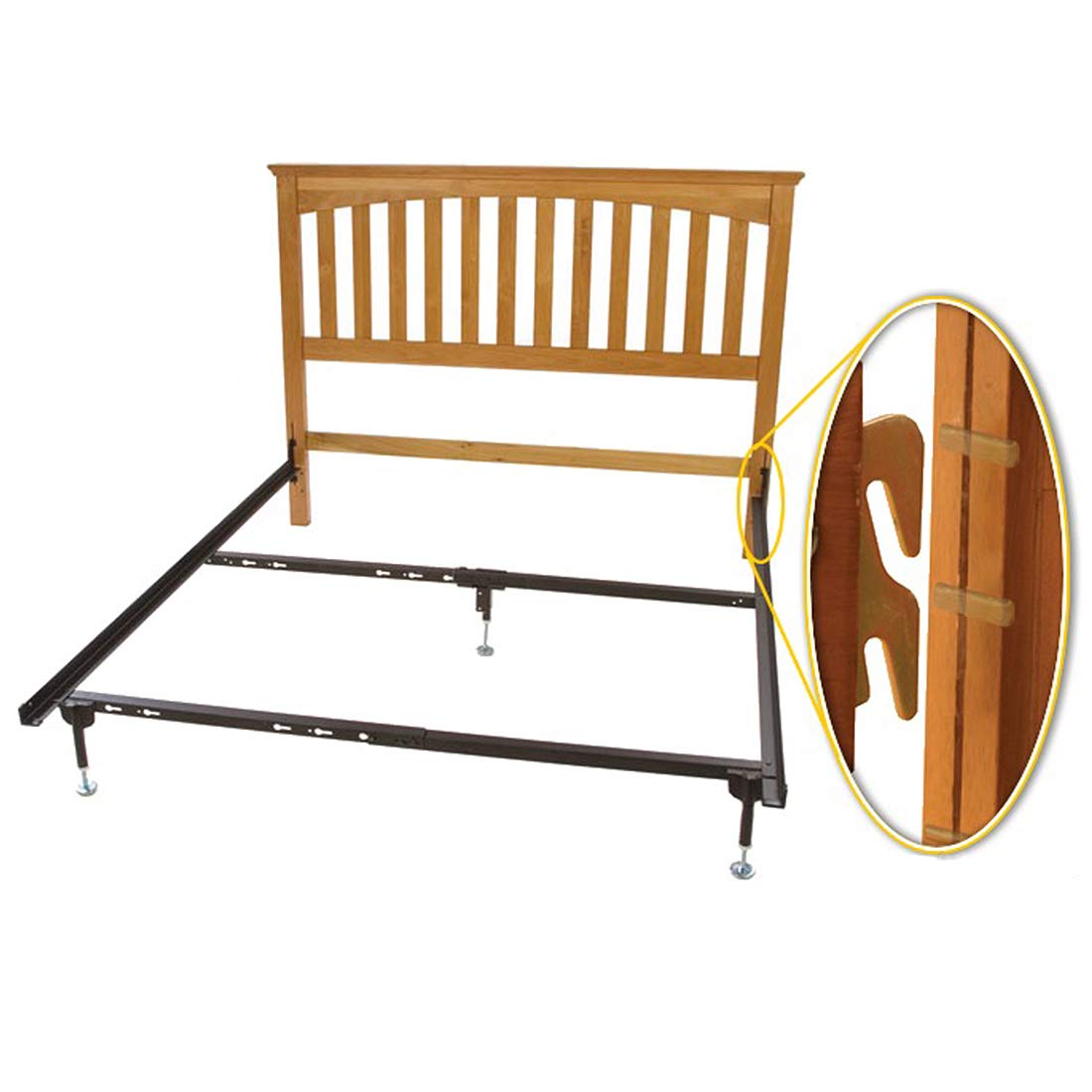 kilofly 4 pc Wooden Bed Frame Bracket Headboard Footboard #10 Hook Plate