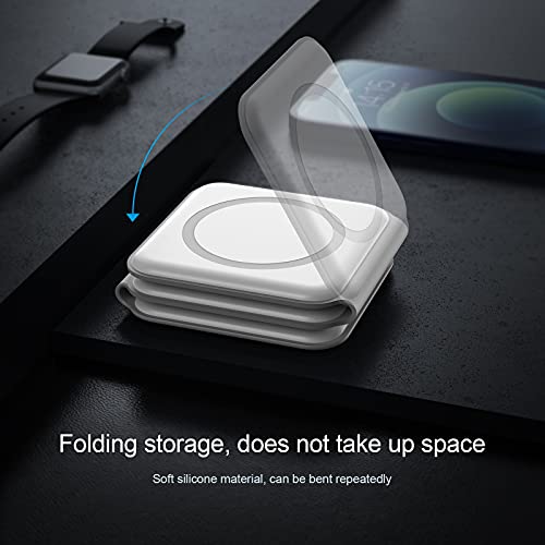 ORIA Foldable Wireless Charger, 3 in 1 Wireless Charging Pad, Fast Wireless Charger for iOS Phone 14/Plus/Pro/13/12/11, i Watch6/5/4/3/2/1, Air pods/Pro (Adapter Not Included)
