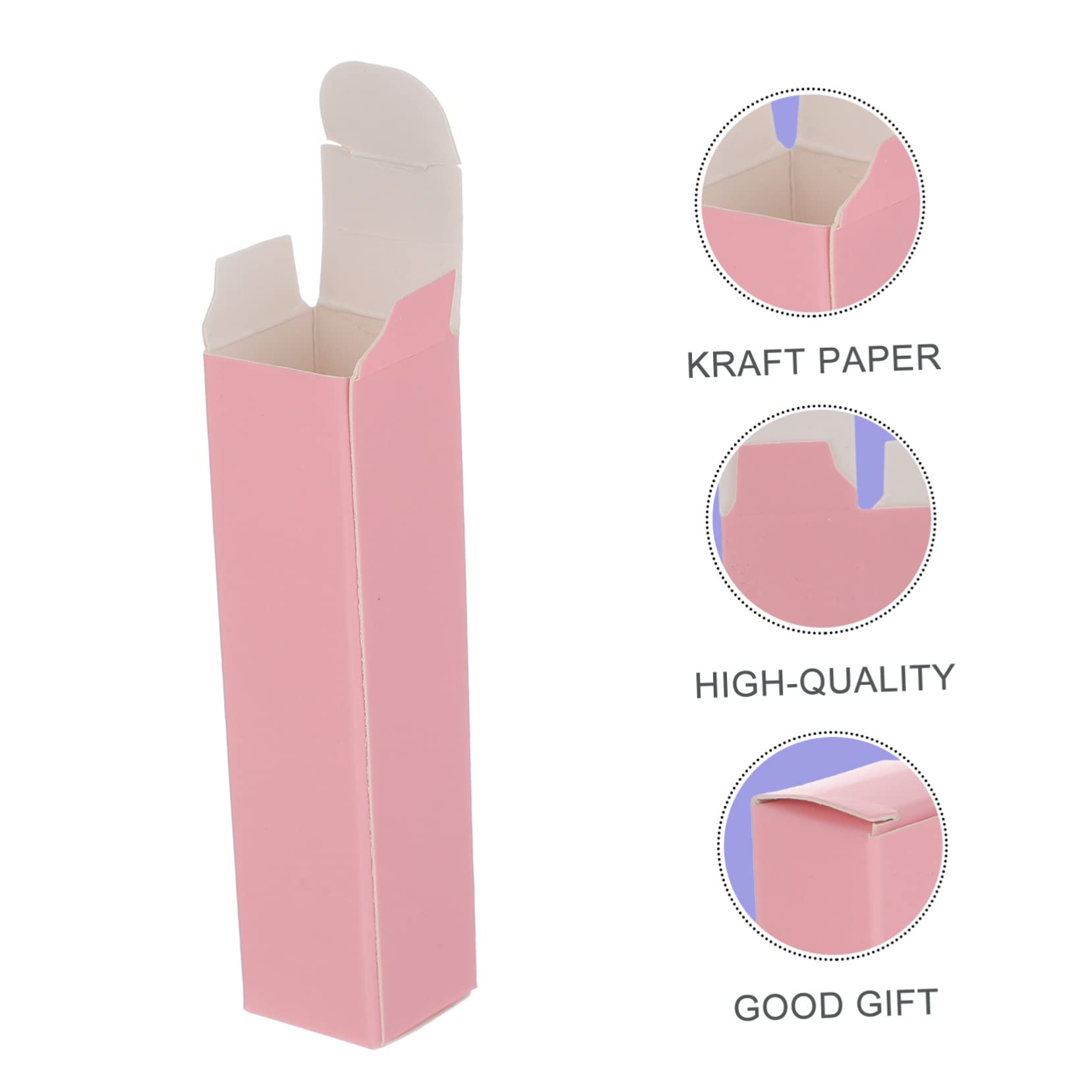 HEALEEP Paper Gift Boxes 50Pcs Boxes handmade paper box bulk Lip Gloss Storage Oil Lipstick Bottle Packaging tubes empty black suitcase lipstick bag kraft paper carton Brown Gift Boxes