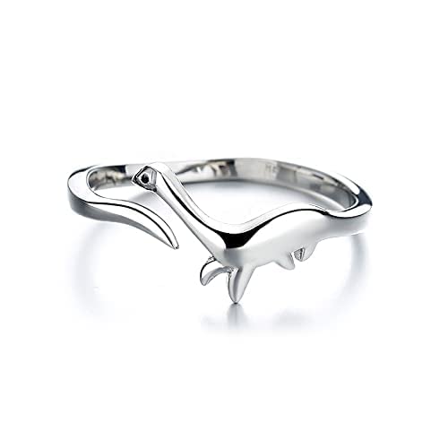 INENIMARTJ Dinosaur Rings, Cute Stegosaurus Tyrannosaurus And Triceratops Adjustable Rings,For Him Her Personalized, Jurassic Era Dinosaur Ring for Men Women (B)