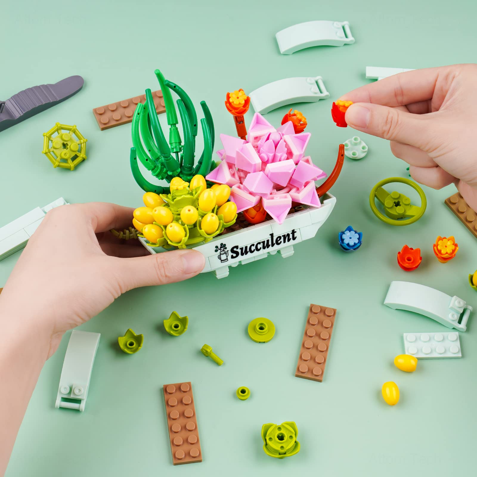 NiToy Bonsai Mini Succulent Building Block Toy 277PCS, Ideal Indoor Home Decor for Plant Lovers, for Kids and Adults