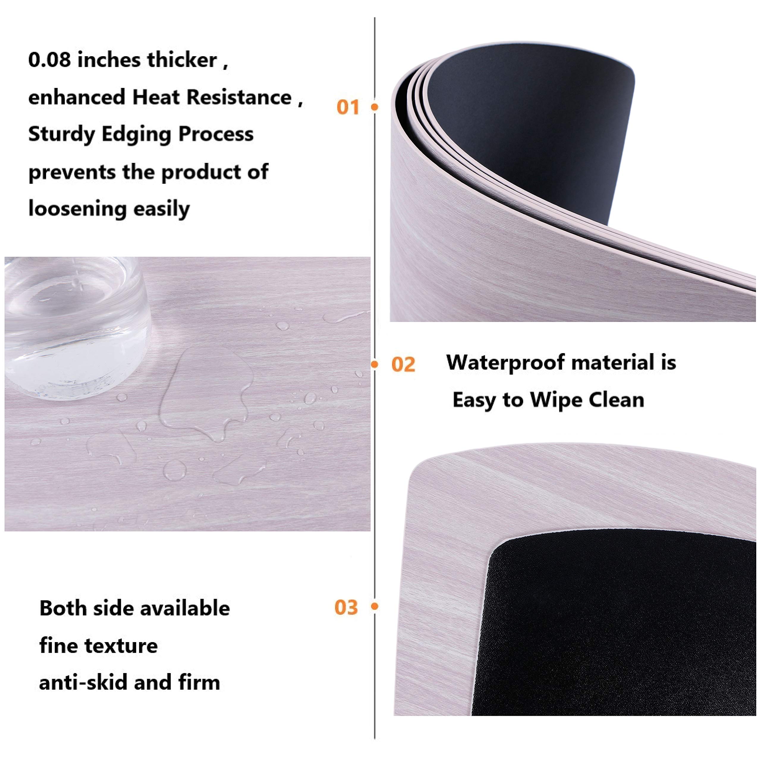 Jovono Round Table Placemats Wedge Table Mats Set of 4 Heat Resistant Wipe Clean for Round Tables Dining Table (4, White Walnut)