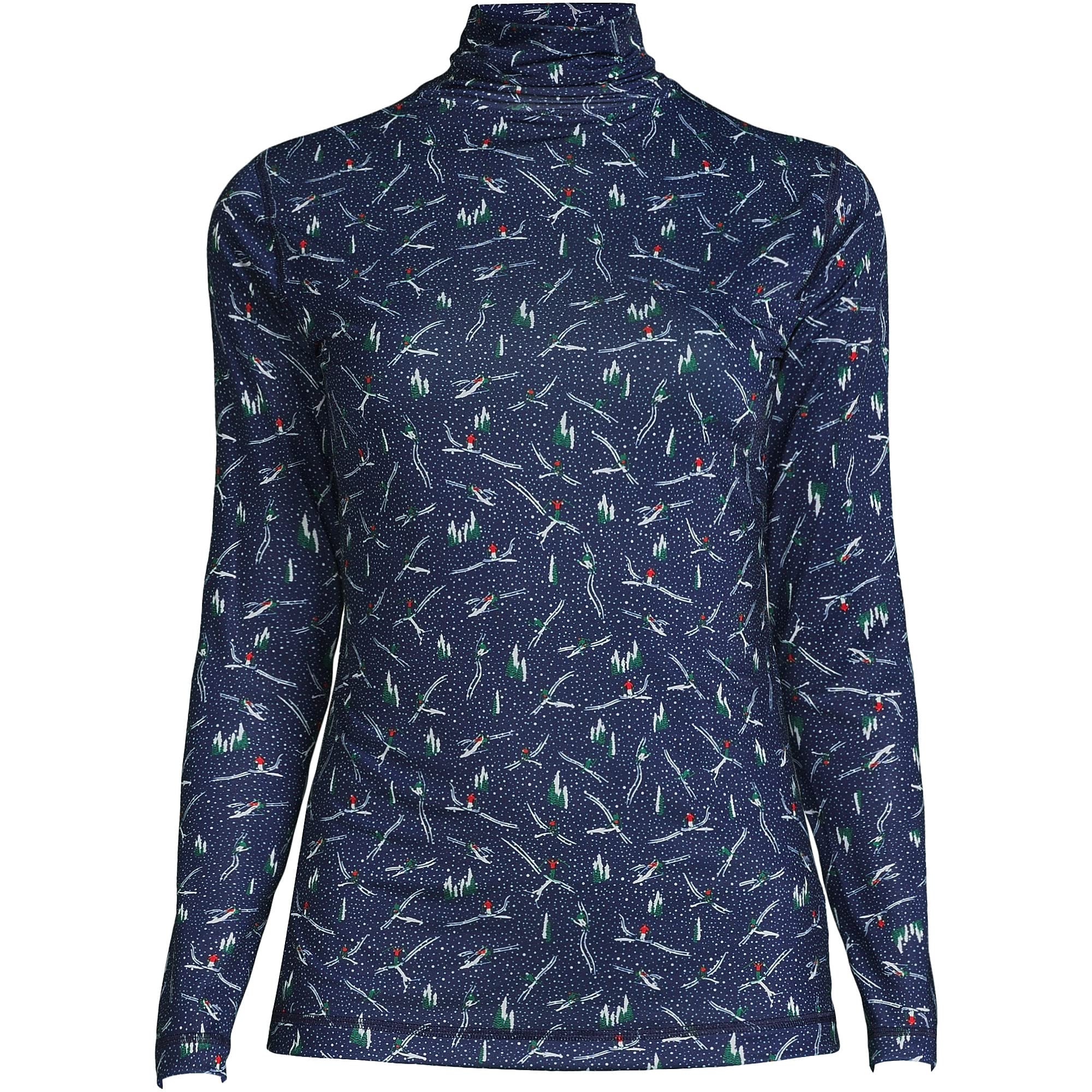 Lands' End Womens Thermaskin Heat Turtleneck Deep Sea Navy Snow Skiers Plus 3X