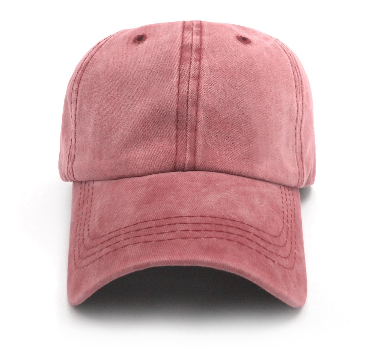 Glamorstar Classic Unisex Baseball Cap Adjustable Washed Dyed Cotton Ball Hat Red wine