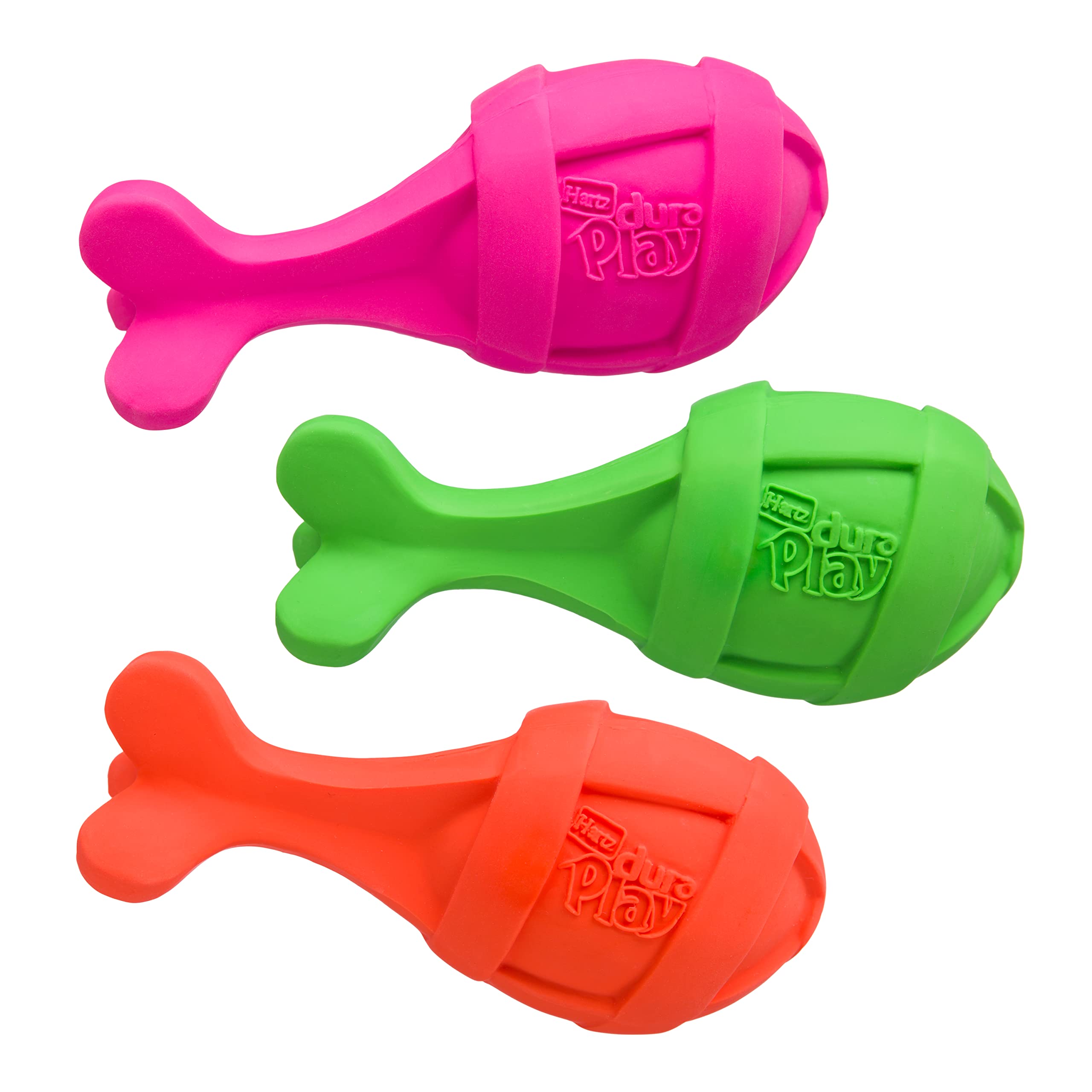 Hartz Dura Play Bacon Scented Rocket Dog Toy, Medium ( Colors may vary ) (3 Pack)