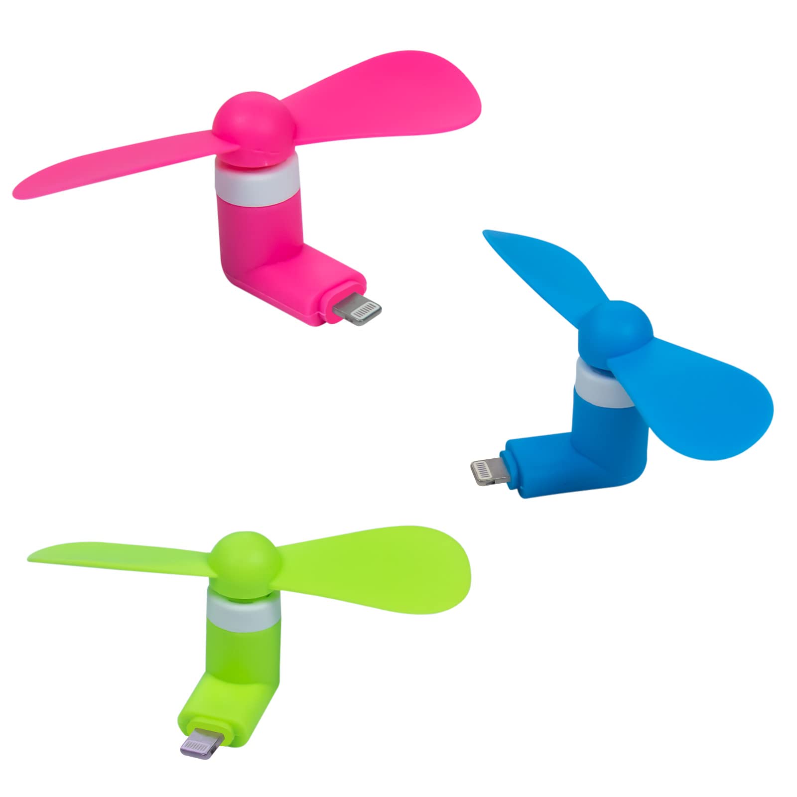 iPhone Fan, 3 Pack Portable Cell Phone fan Compatible for Mini Fan for iPhone 14, iPhone 14 Pro, iPhone 14 Pro Max, iPhone 13/13 Pro Max/13 Mini, 12/12PlusXR, XS, X, 11/11 Plus, 8/8 Plus, ipad