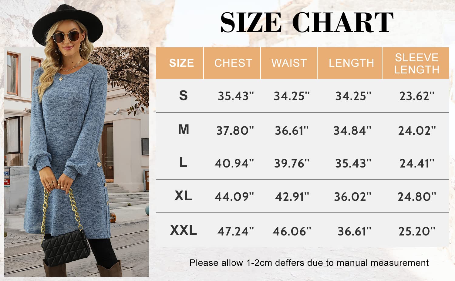 Glanzition Plaid Dress for Women Christmas Knee Length Tunic Dresses Red L