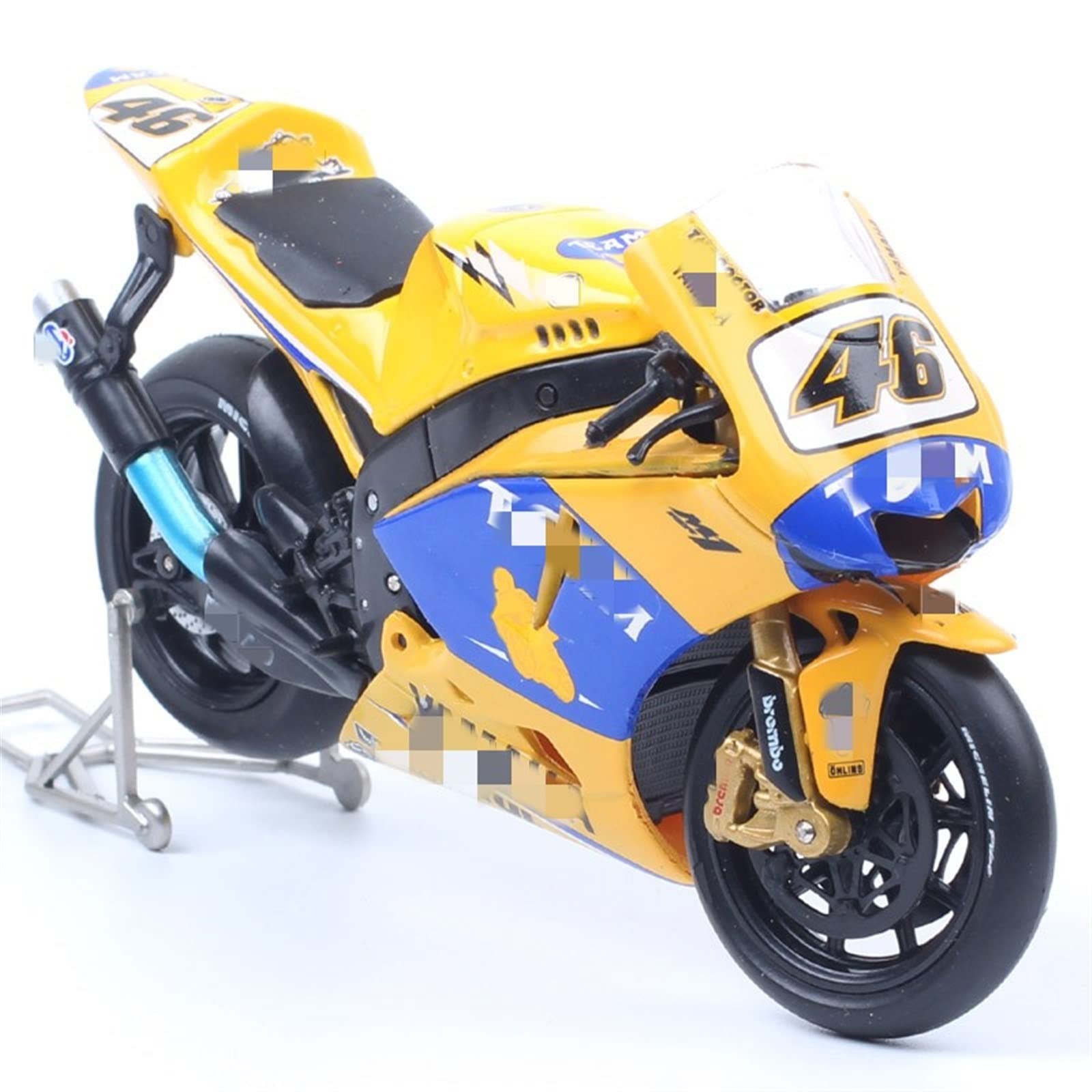 NJCORE for Yamaha YZR M1 2006 Rider #7 Carlos Checa GP 1/18 Scale Racing Motorcycle Die-cast Motorcycle Model Toy Car (Color : Blue)