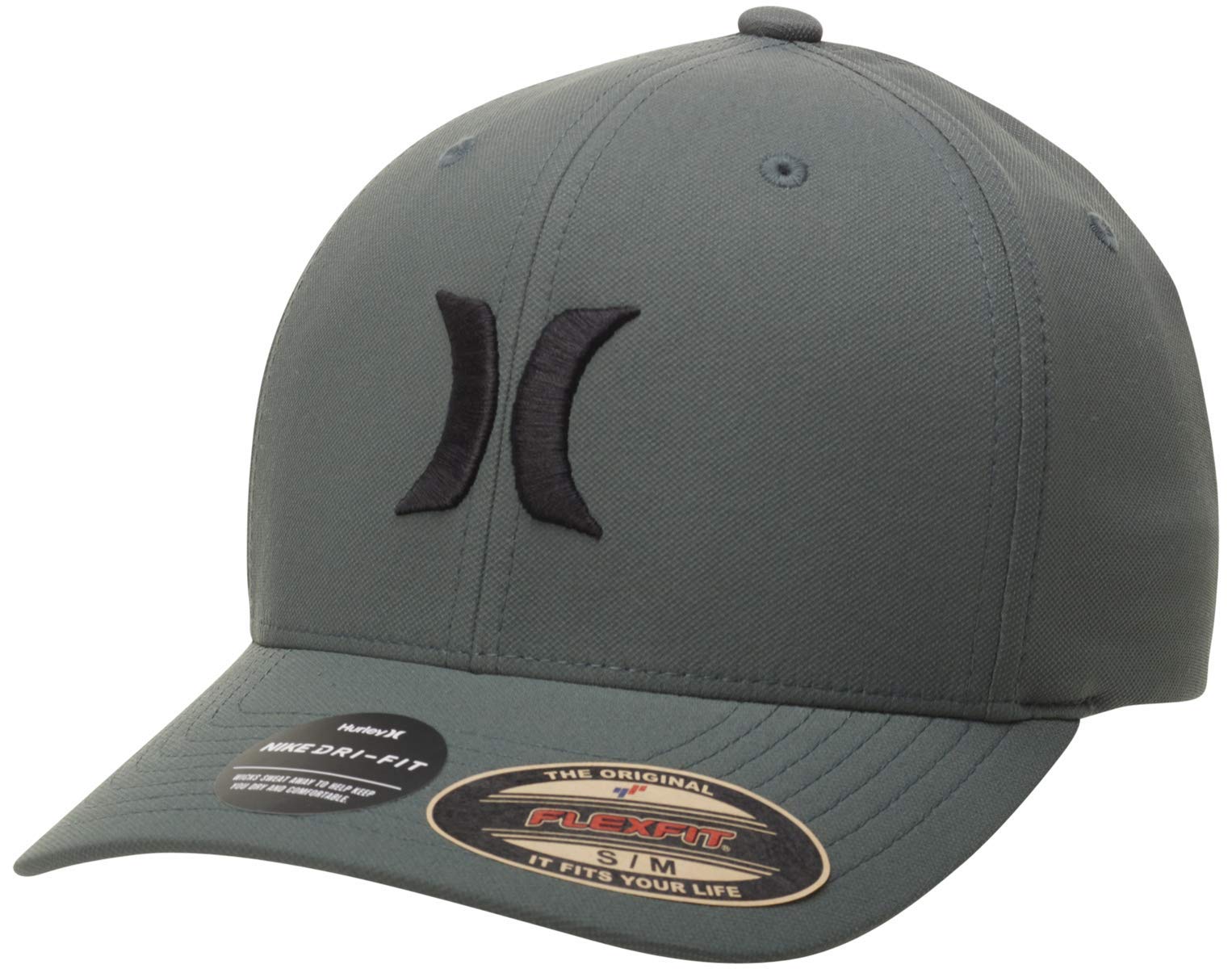 Hurley Men's Baseball Cap - Dri-FIT One and Only Stretch Fitted Hat, Size LG/XL, Vintage Green/Black