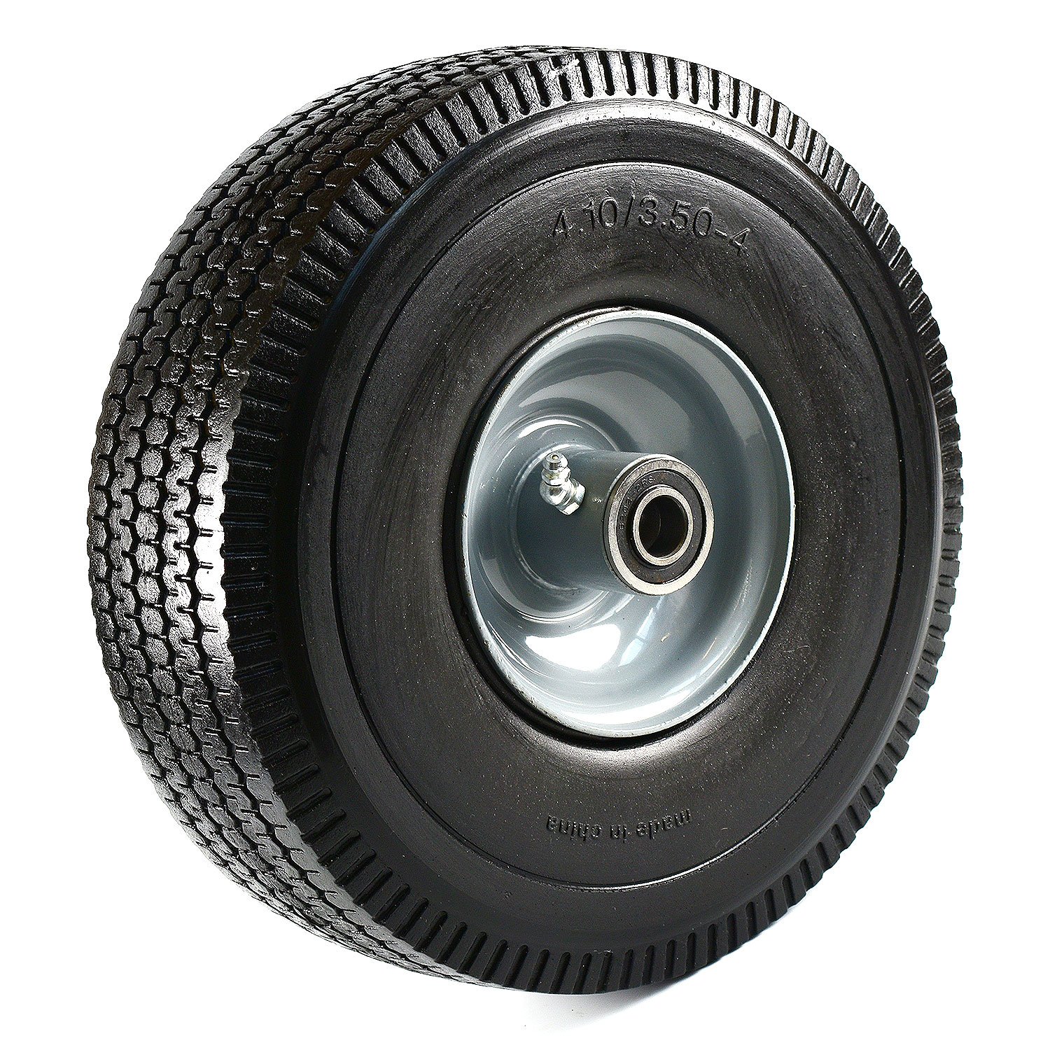 NK WFF8 Heavy Duty 8-Inch Solid Rubber Flat Free Tubeless Hand Truck/Utility Tire Wheel