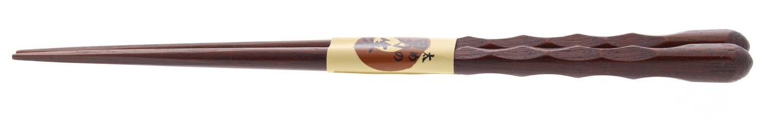 Ishida Chopsticks, Made in Japan, For Men, Thick, Random Carved, 1.5 inches (23.5 cm), Wooden (Natural Wood), Lacquer, Corner Point, 9.3 inches (23.5 cm)