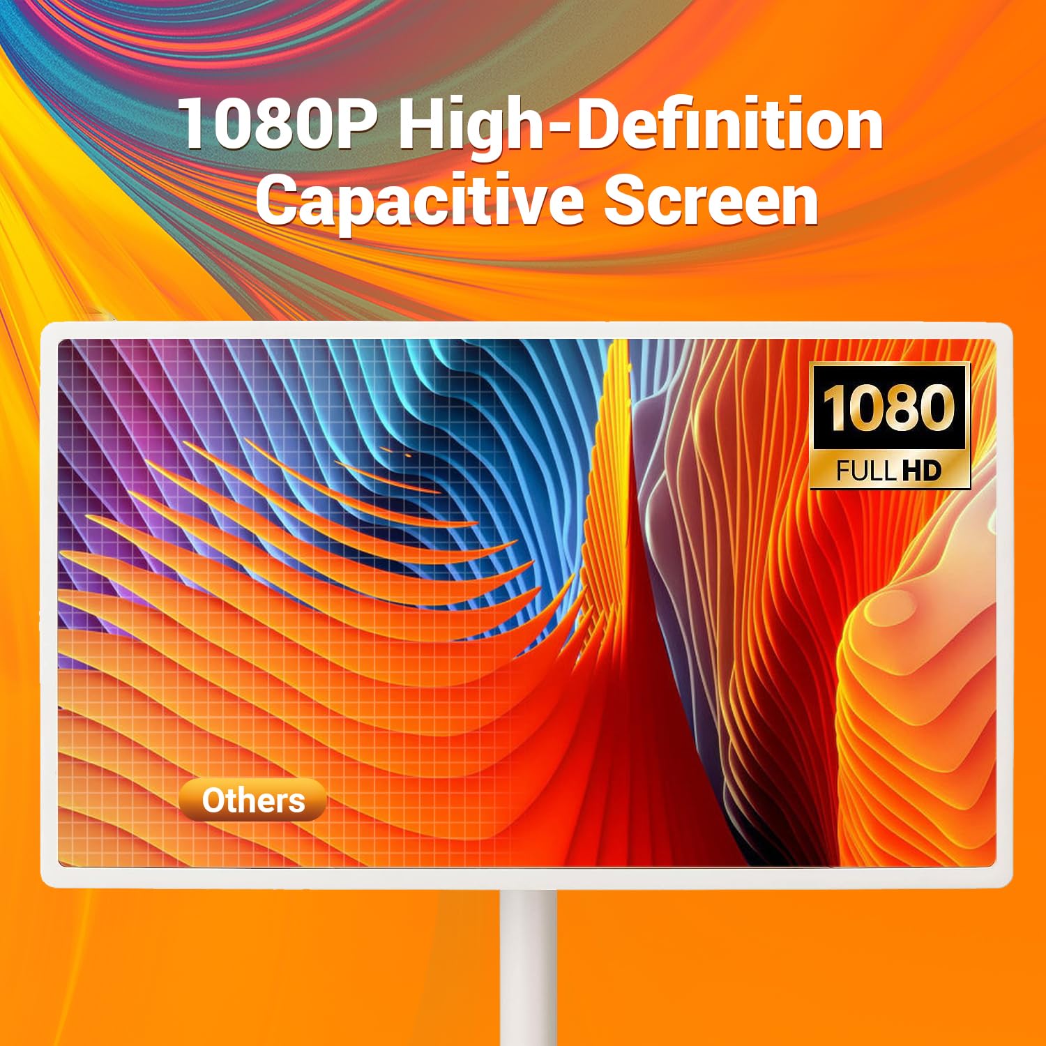 JYXOIHUB 22 Inch 1080p Portable Touch Screen Monitor, RollableTablet TV with Android(Support Google Store), Wireless TV on Wheels Touchscreen Built-in Battery(4-6H), Full Swivel Rotation