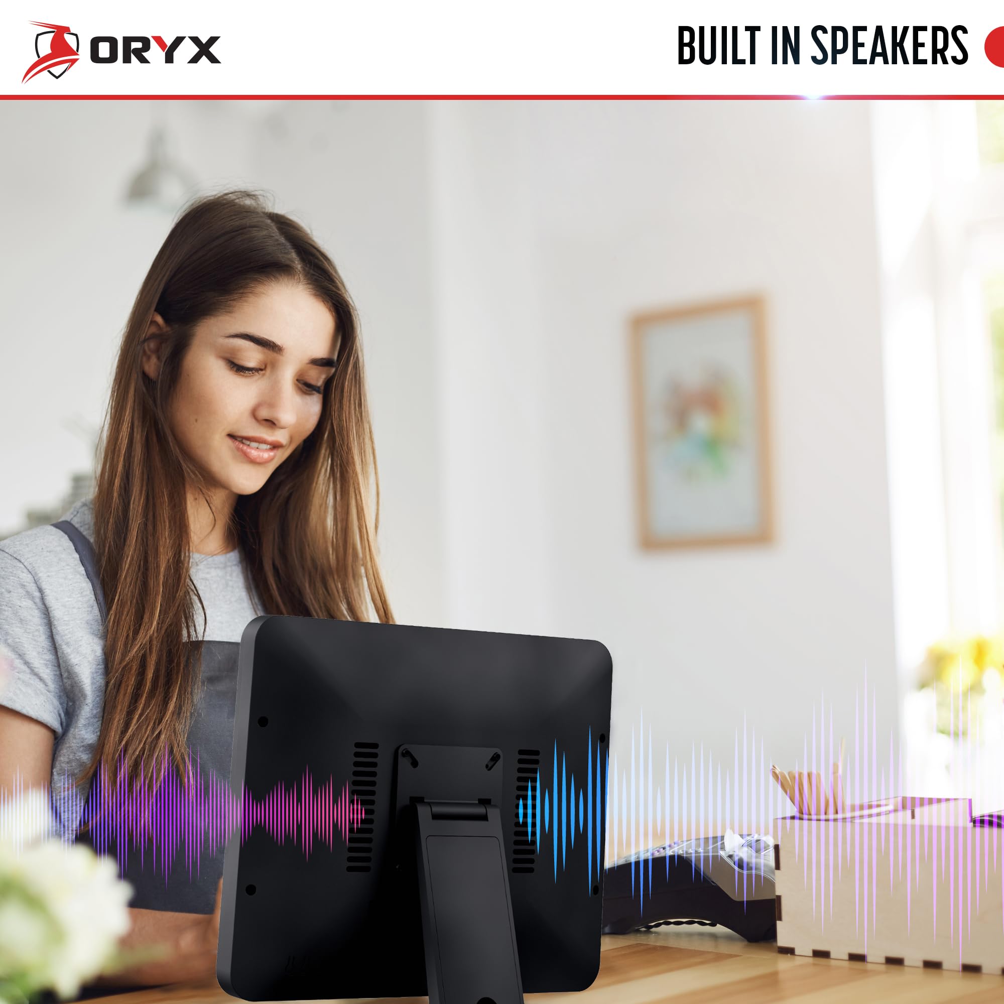 ORYX 17-inch Capacitive LED Multitouch Screen POS Monitor - Waterproof True Flat Seamless Design - USB Port, VGA & HDMI Input - Home, Office, Retail, Restaurant, Gym, Bar [No Driver Required]